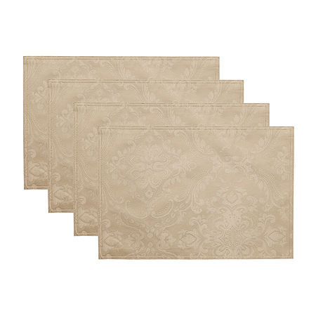 Elrene Caiden Elegance Damask Placemat  Set of 4 - Taupe
