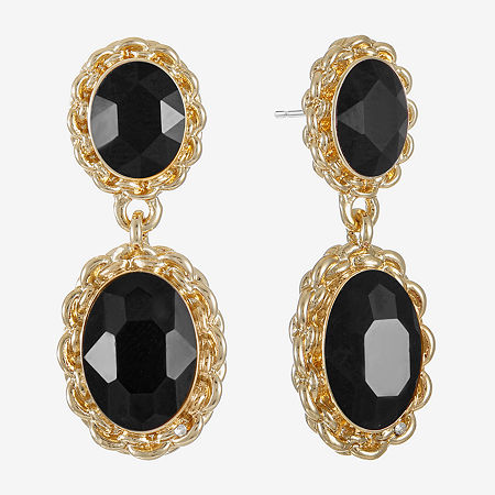 Click here for Monet Jewelry Gold Tone Womens Black Glass Oval Hy... prices