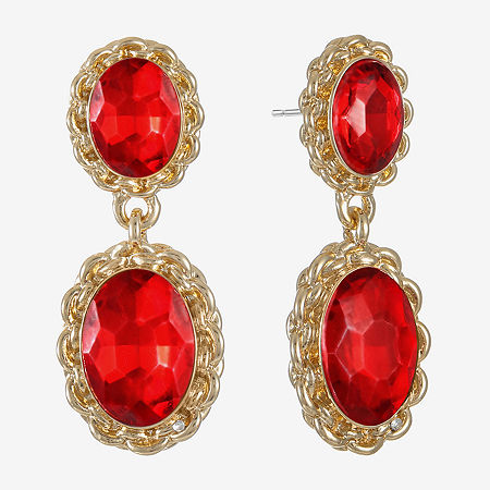 Click here for Monet Jewelry Gold Tone Womens Glass Oval Hypoalle... prices