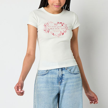 Click here for Arizona Womens Crew Neck Short Sleeve Juniors Grap... prices