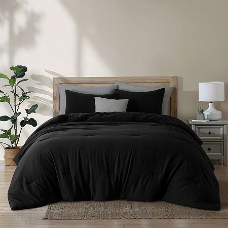 Stratford Park Anaya Solid 3-Pc. Comforter Set  Full - Black