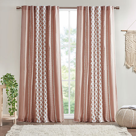 Click here for INK+IVY Imani Cotton Printed Tufted Rod Pocket Lig... prices