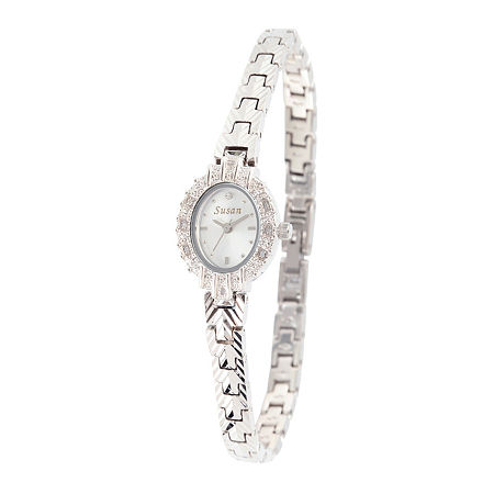 Click here for Personalized Dial Womens Diamond-Accent Oval Silve... prices