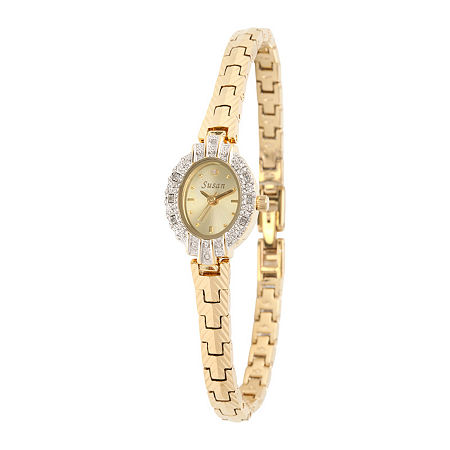 Click here for Personalized Dial Womens Diamond-Accent Oval Gold-... prices