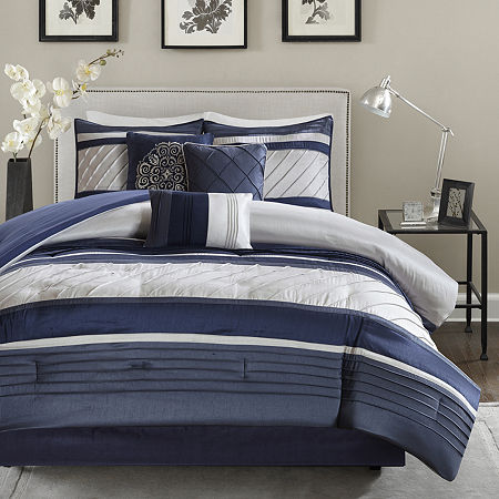 Click here for Madison Park Blaire Faux-Silk 7-Pc. Comforter Set... prices