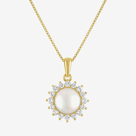 Click here for Womens White Cultured Freshwater Pearl 14K Gold Ov... prices