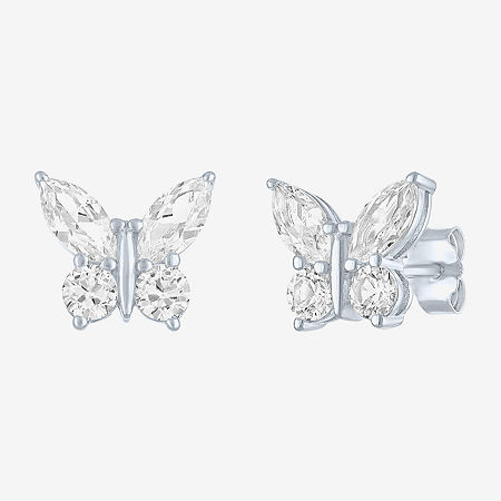Click here for Lab Created White Sapphire Sterling Silver 10mm Bu... prices