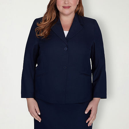 Alfred Dunner Classics Womens Regular Fit Plus Suit Jacket  18w  Blue