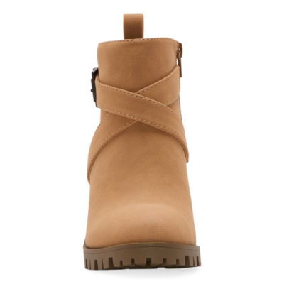 St. John's Bay Womens Portobello Wedge Heel Booties, Color: Tan - JCPenney