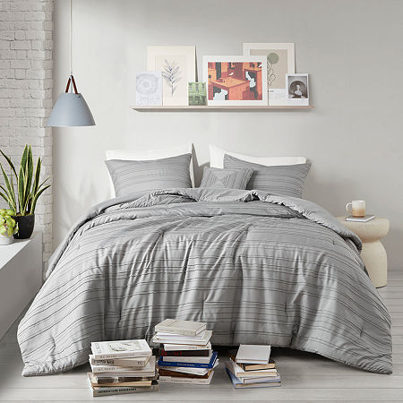 Intelligent Design Oliver 4-Pc. Comforter Set with Throw Pillow  Full/Queen - Gray