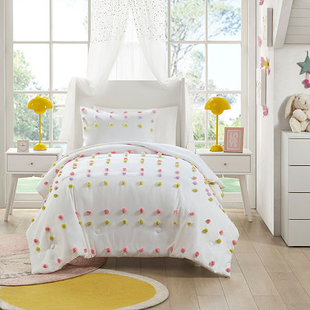 Mi Zone Kids Cora Pompom Clip Jacquard 3-Pc. Comforter Set  Full/Queen - Pink Multi
