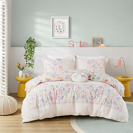 Intelligent Design Lulu Floral Reversible 3-Pc. Duvet Cover Set  Twin - Purple