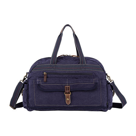 Click here for Tsd Brand Atona Canvas Weekender Handbag - Navy prices