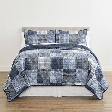 Click here for Home Expressions Xander Quilt Set  One Size  Blue prices