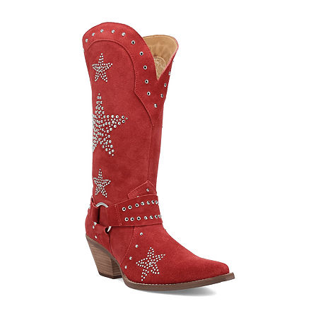 Dingo Womens Lucky Stars Suede Leather Boot - Red