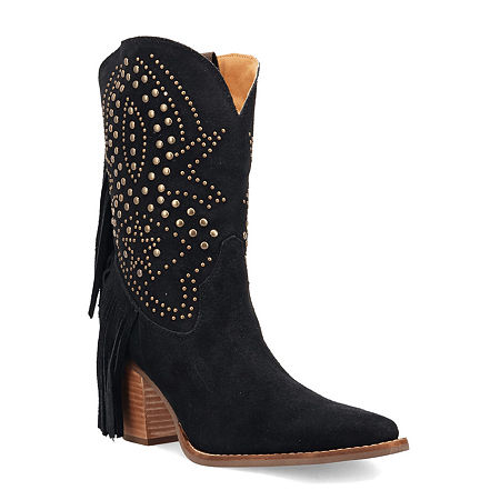 Click here for Dingo Womens Star Power Suede Leather Bootie - Bla... prices