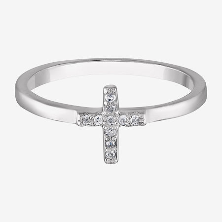 Click here for Girls White Diamond Sterling Silver Cross Delicate... prices