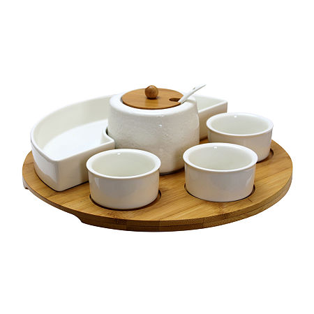 Click here for Elama 8-pc. Stoneware Serving Set  One Size  White prices