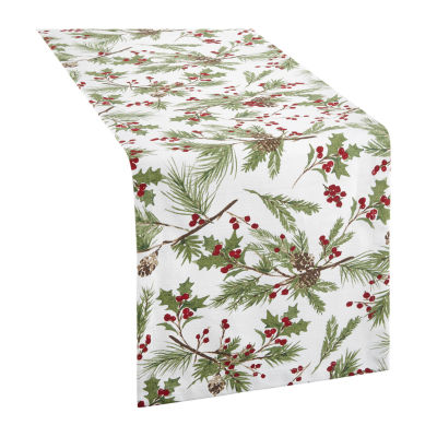 North Pole Trading Co. Holly Berry Table Runners, Color: White - JCPenney