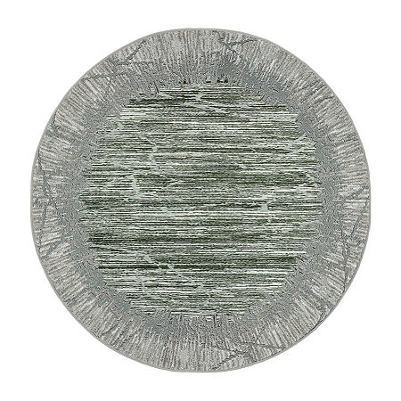 Closeout! Km Home Davide 1229 53 x 53 Round Area Rug - Green