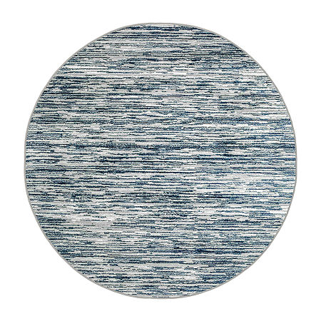 Closeout! Km Home Davide 1228 53 x 53 Round Area Rug - Blue