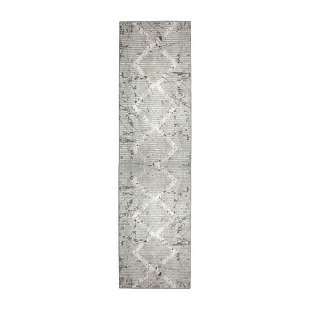 Closeout! Km Home Davide 1230 22 x 77 Runner Area Rug - Gray
