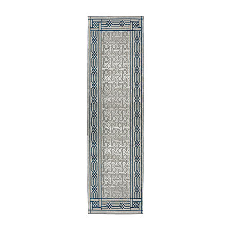 Closeout! Km Home Davide 1231 22 x 77 Runner Area Rug - Blue