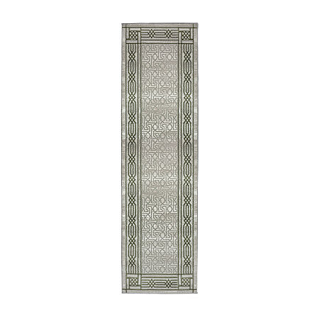 Closeout! Km Home Davide 1231 22 x 77 Runner Area Rug - Green