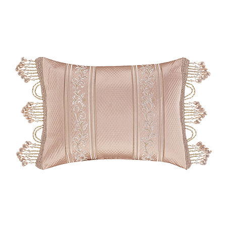 J Queen New York Rosewater Boudoir Decorative Pillow  15 x 22 - Blush