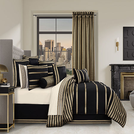 J Queen New York Calvari 4-Pc. Comforter Set  Queen - Black