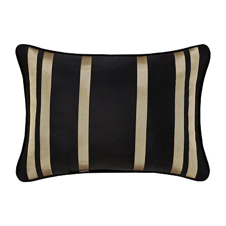 J Queen New York Calvari Boudoir Decorative Pillow  15 x 20 - Black