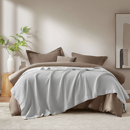 Click here for Madison Park Waffle Weave Cotton Blanket  Twin - G... prices