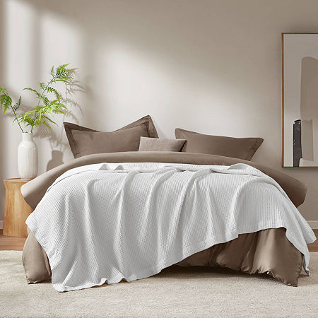 Click here for Madison Park Waffle Weave Cotton Blanket  Full/Que... prices