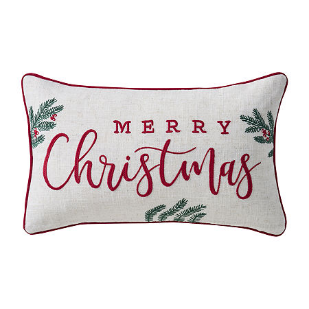 J Queen New York Heathered Pillow Boudoir Decorative Pillow  12 x 20 - Crimson