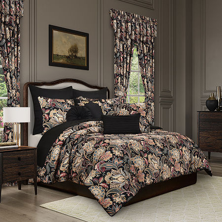 Royal Court Calabria Jacobean 3-Pc. Comforter Set  King/California King - Black