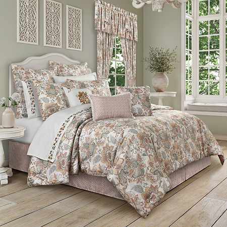 Royal Court Janessa Jacobean 4-Pc. Comforter Set  Queen - Spice