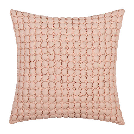J by J Queen Bold Cloud Puff Quilted Sham  European - Blush