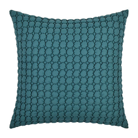 J by J Queen Bold Cloud Puff Quilted Sham  European - Teal