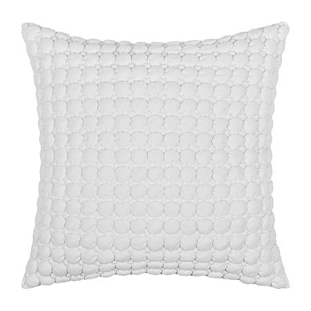 J by J Queen Bold Cloud Puff Quilted Sham  European - White