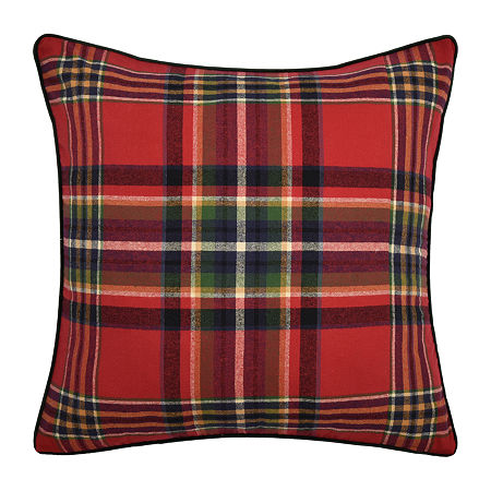 J Queen New York Andrew Plaid Sham  European - Red