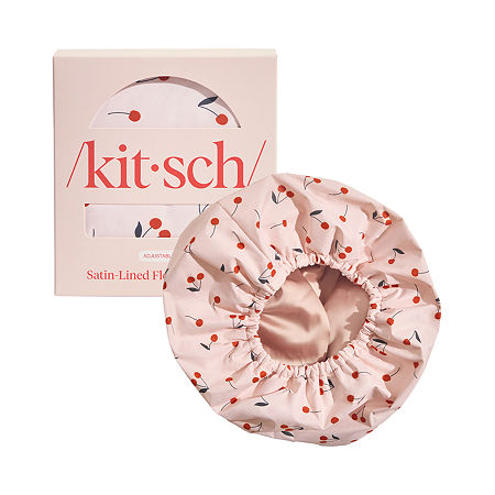 Click here for Kitsch Satin-Lined Flexi Shower Cap- Cherry Print... prices