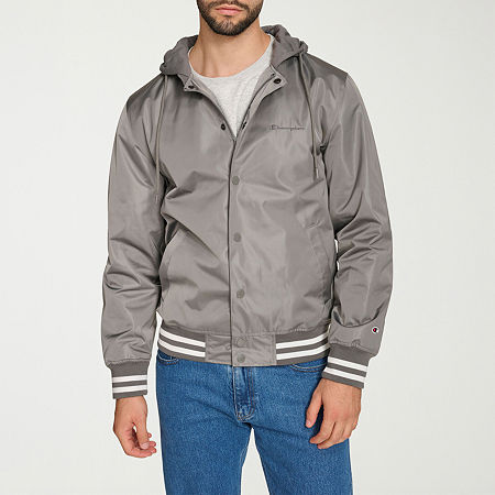 Click here for Champion Mens Jersey Hood Varsity Bomber Jacket -... prices