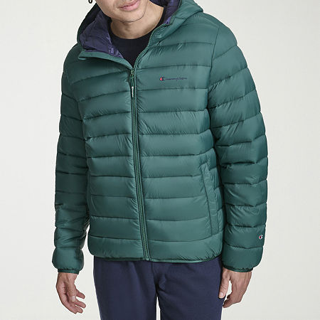 Champion Mens Performance Quilted Hooded Jacket - Rain Forest