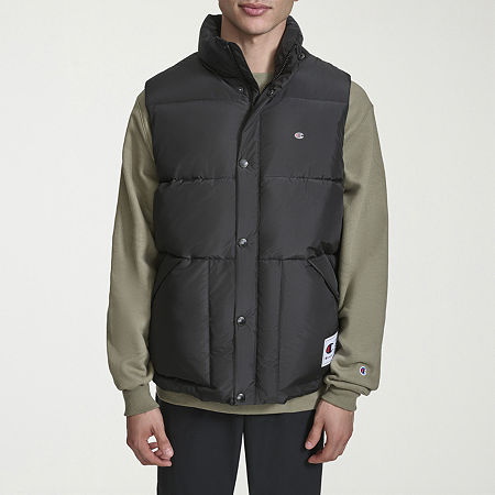 Champion Mens Solid-Color Quilted Puffer Vest - Black