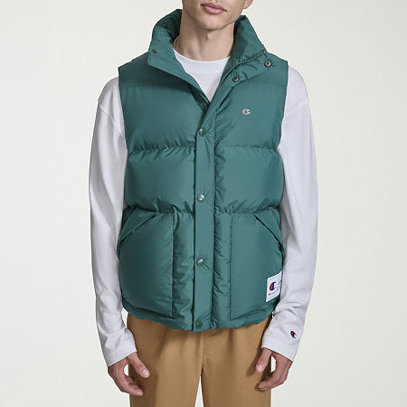Champion Mens Solid-Color Quilted Puffer Vest - Rain Forest