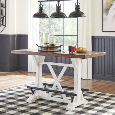 Signature Design by Ashley® Valebeck Pub Table, Color: White Brown ...