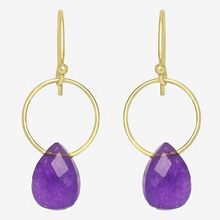 Click here for Sparkle Allure 14K Gold Over Brass Pear Drop Earri... prices