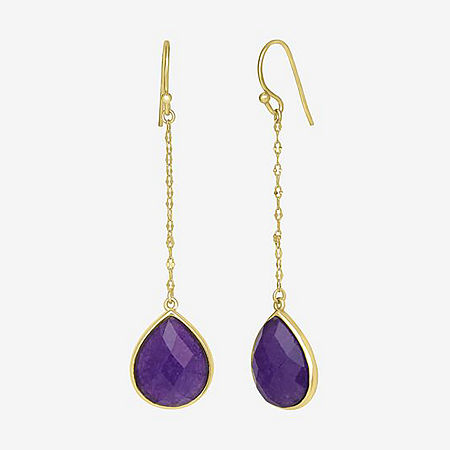 Click here for Sparkle Allure 14K Gold Over Brass Pear Drop Earri... prices