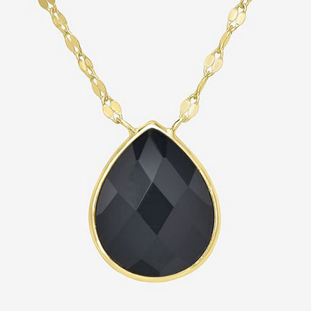 Click here for Sparkle Allure 14K Gold Over Brass 18 Inch Pear Pe... prices