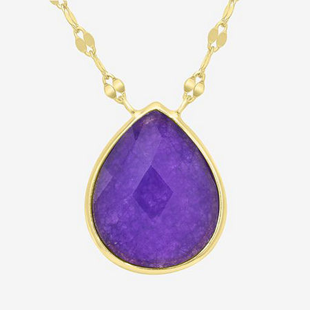 Click here for Sparkle Allure 14K Gold Over Brass 18 Inch Pear Pe... prices